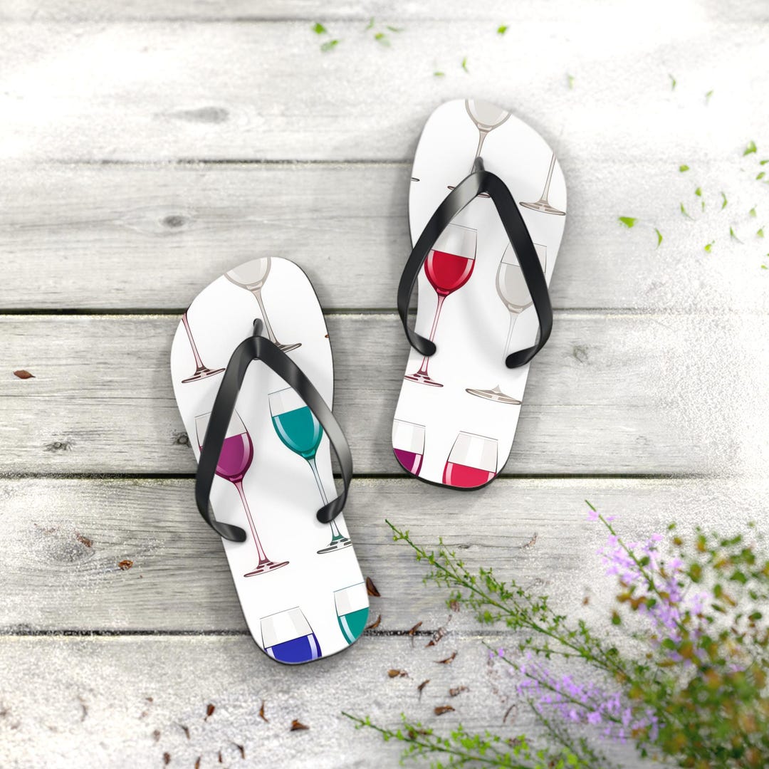 Wine Lover Gift, Wine Glass Flip Flops, Beach Flip Flops, Bridesmaids ...