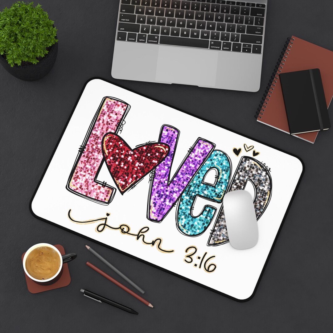Religious Mouse Pad, Bible Verse Deskmat, Christian Desk Décor, Faith ...