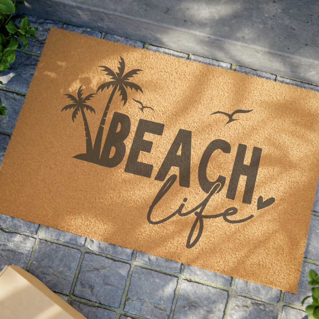 Beach Life Door Mat, Welcome Mat, Beach Doormat, Beach Life Doormat ...