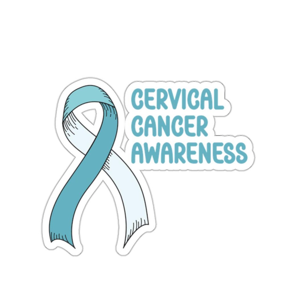 Cervical Cancer Sticker, Cancer Survivor Gift, Ovarian Cancer, Teal ...