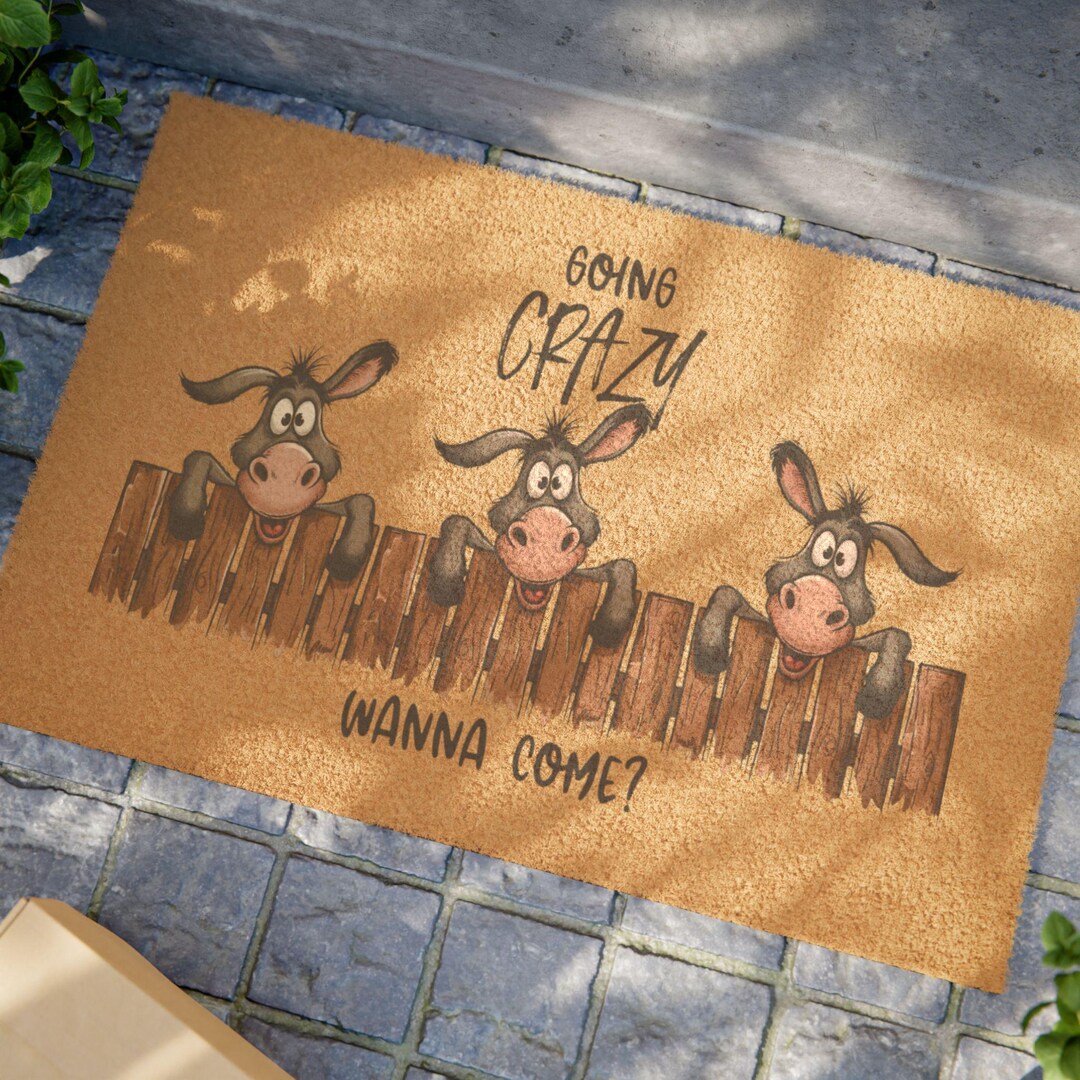 Funny Doormat, Farmhouse Doormat With Playful Donkeys, Perfect for Home ...