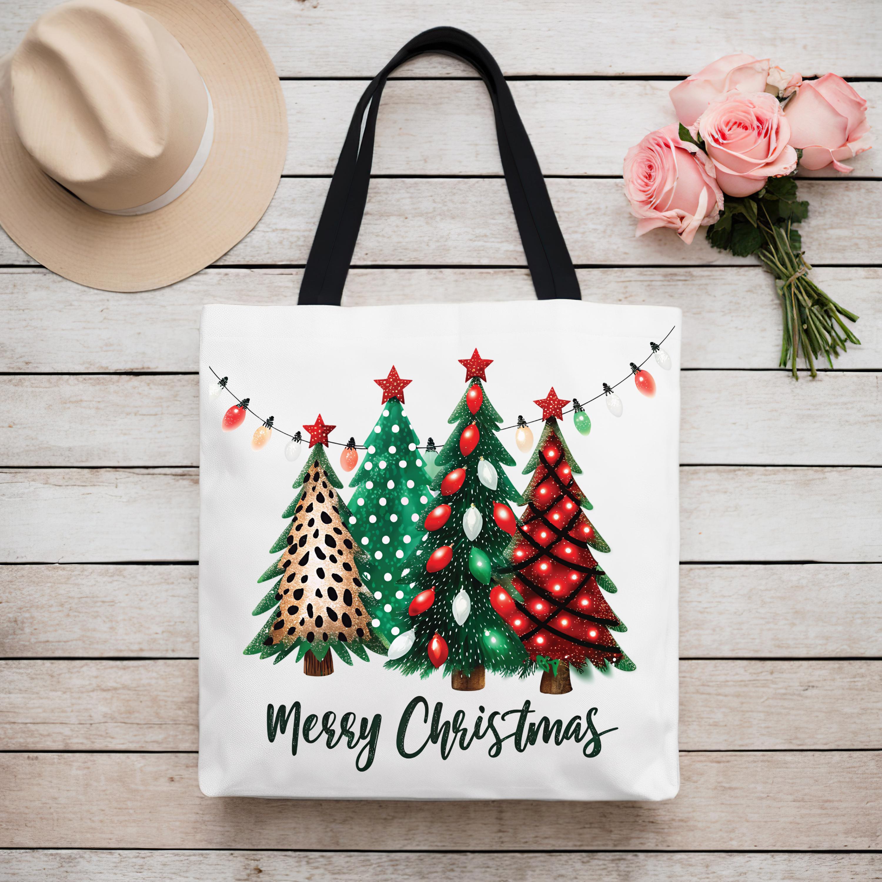 クリスマスツリートートバッグ、ホリデーギフトバッグ、季節の