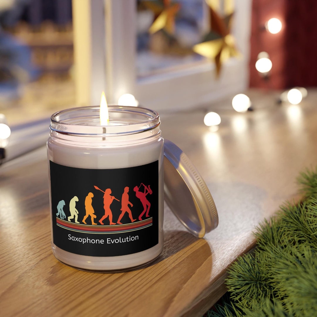 Jazz Candle, Saxophone Player Gift, Music Notes, Music Lover Candle ...