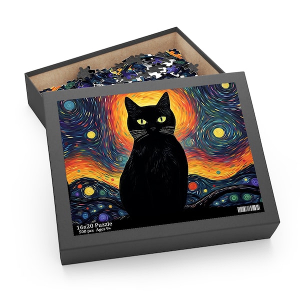 Halloween Black Cat Puzzles - Etsy