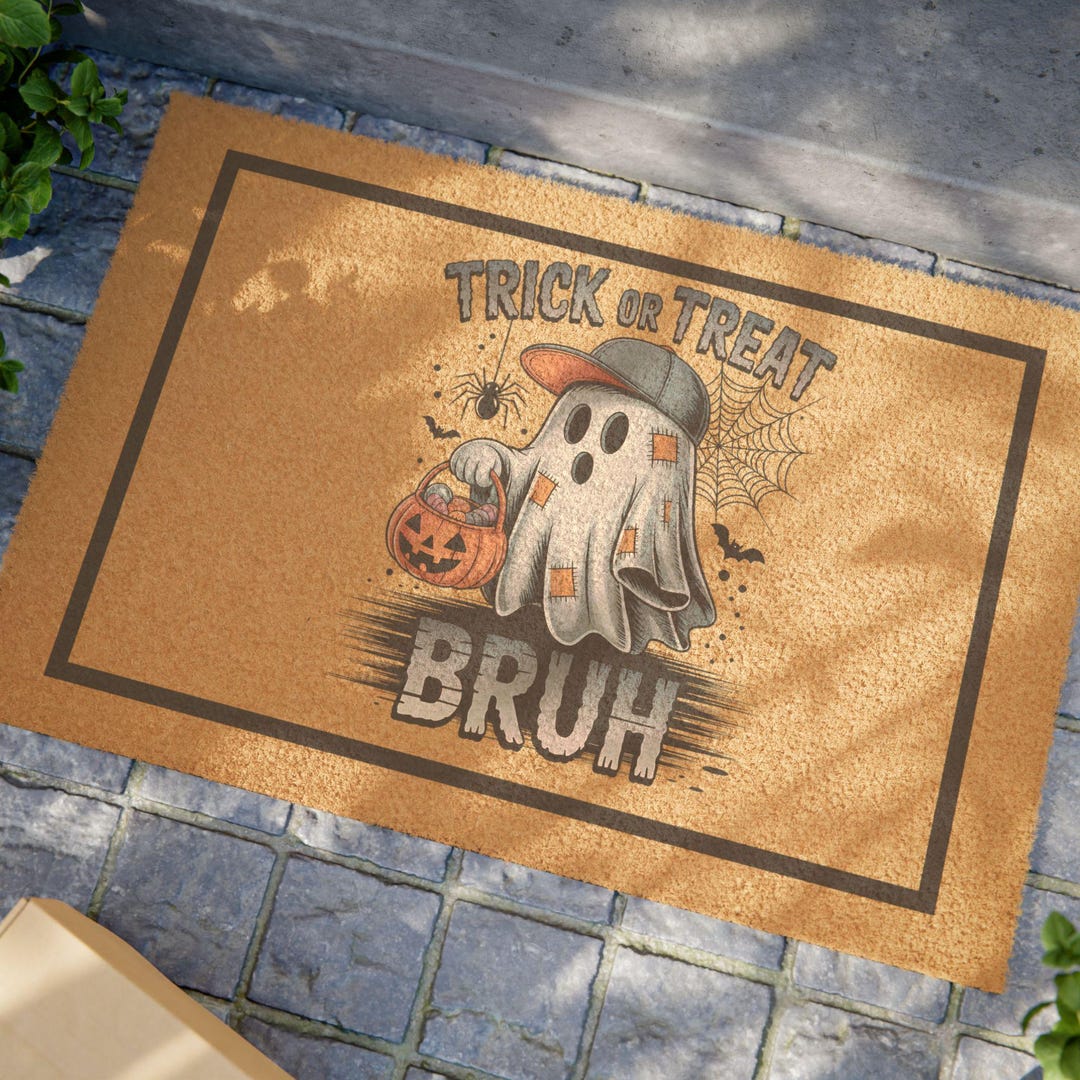 Halloween Doormat, Trick or Treat Welcome Mat, Spooky Entry Rug, Scary ...