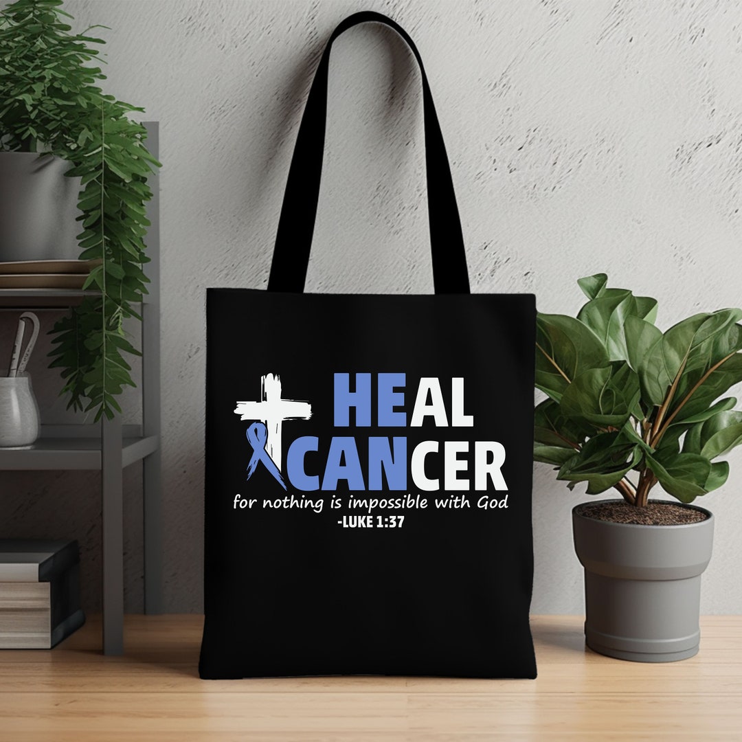Esophageal Cancer Tote Bag, Periwinkle Cancer Ribbon Work Bag ...