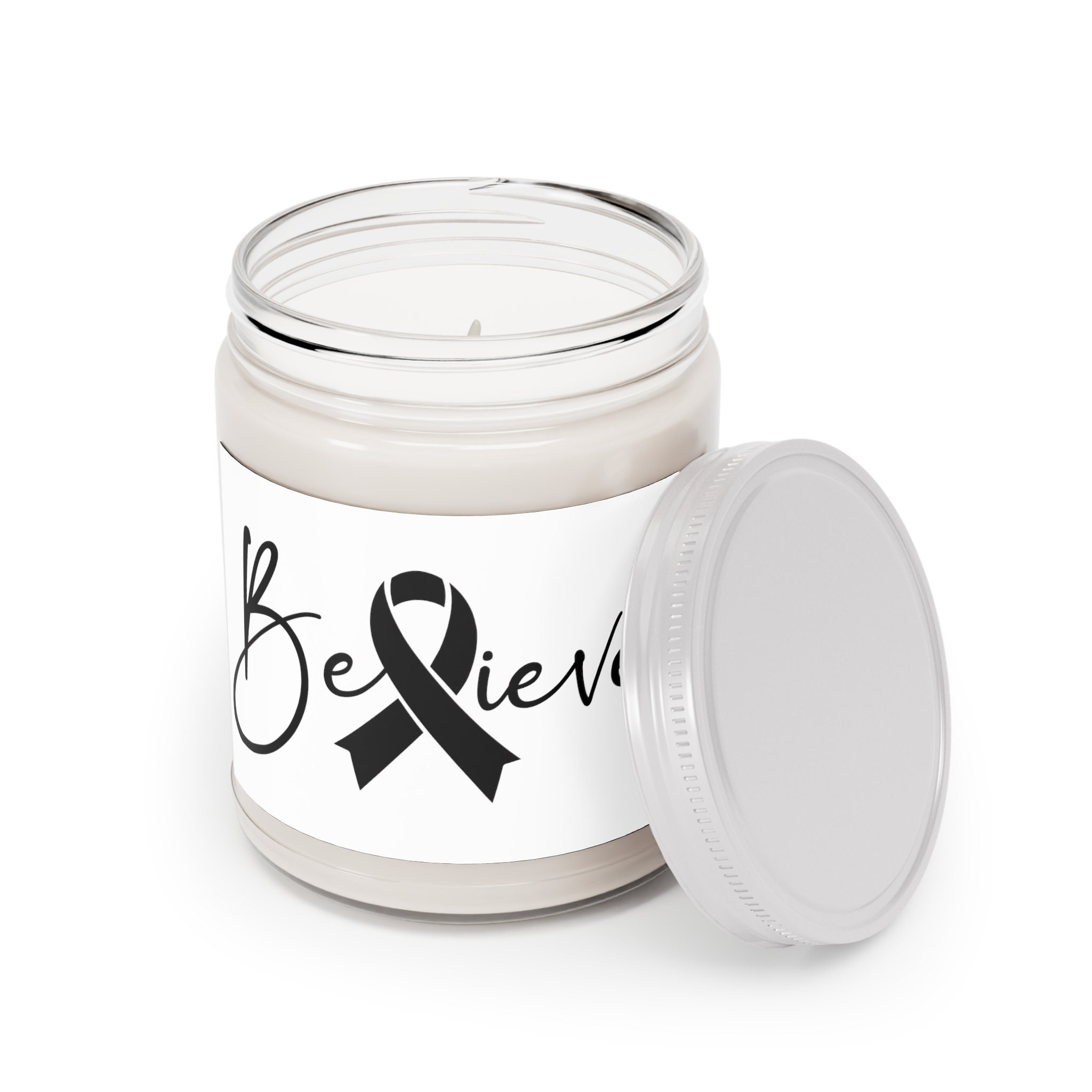 Believe Melanoma Cancer Candle, Cancer Encouragement Gift, Cancer ...