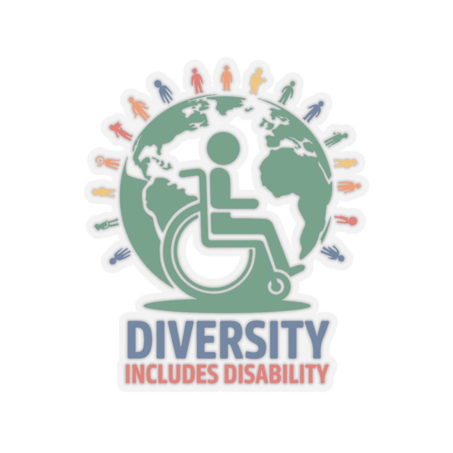 Inclusion Disability Sticker, Diverse Wheelchair Decal, Inspirational ...