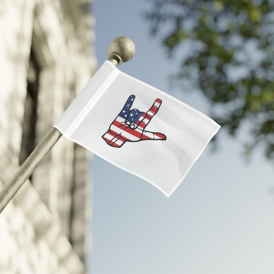 American Sign Language Flag, Asl Teacher Flag, Asl Alphabet Yard Sign ...