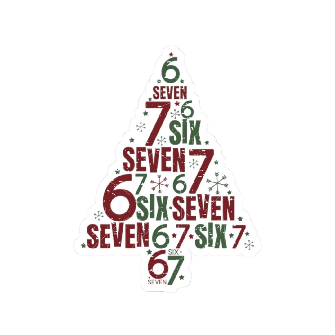 Number Seven Tree Sticker, 67 Christmas Number Mini Gift Decal ...