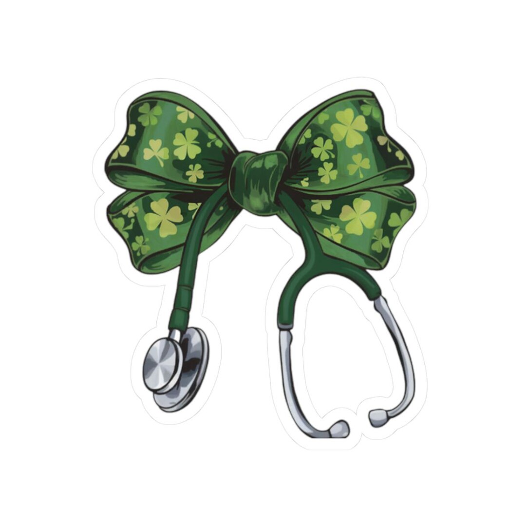 St Patrick's Day Nurse Sticker, Shamrock Medical Staff Decal ...