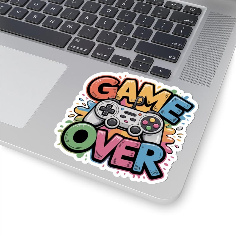 Colorful Gaming Stickers, Game Over Stickers, Fun Video Game Decals ...