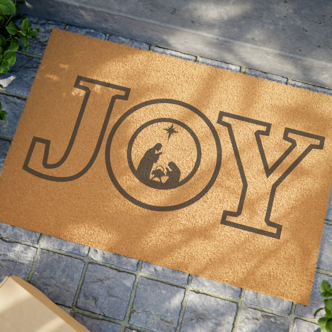Joy Nativity Welcome Doormat, Baby Jesus Doormat, Christmas Joy ...