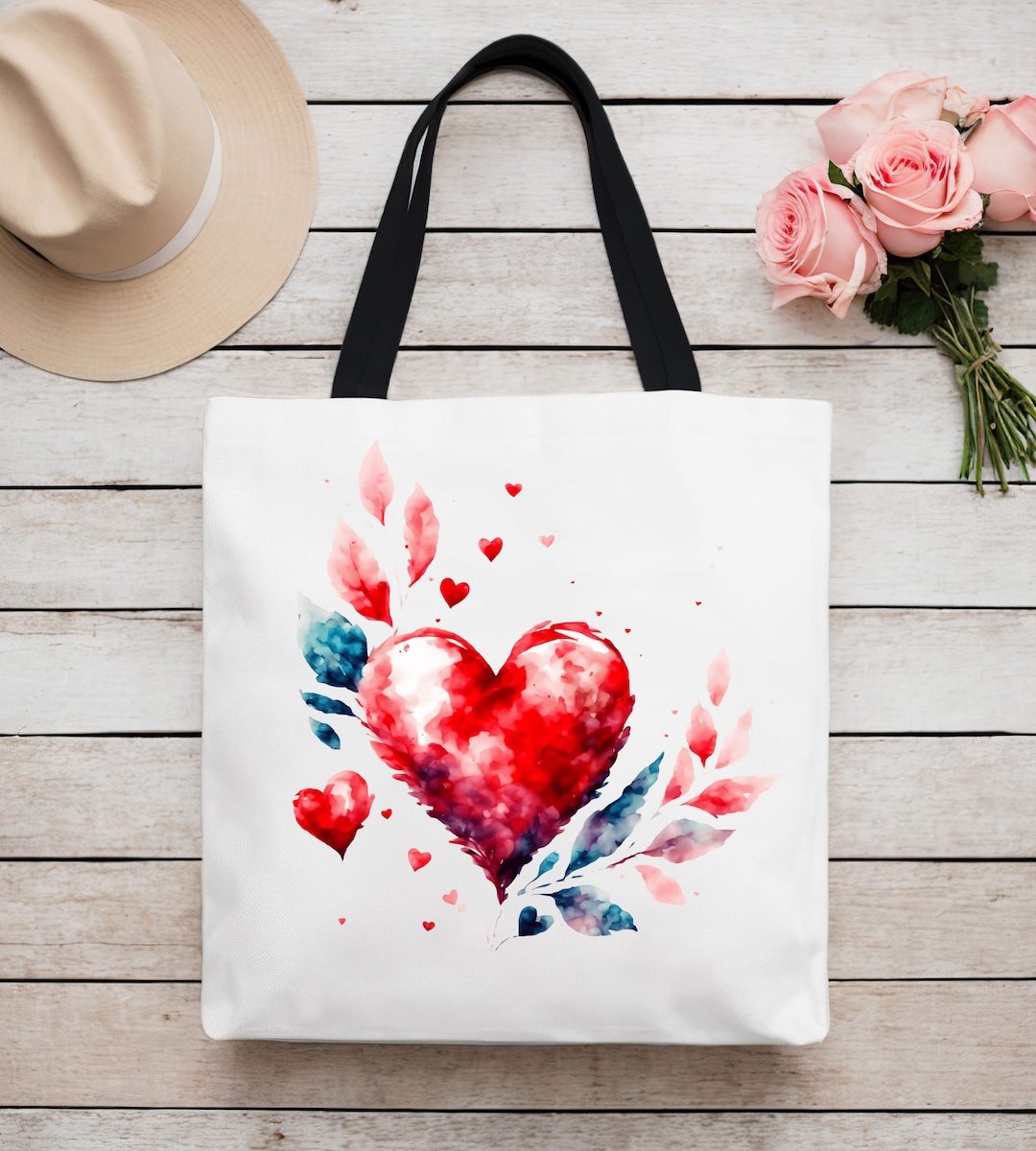 Heart Tote Bag, Valentine Tote Bag, Love Tote Bag, Valentine Gift ...
