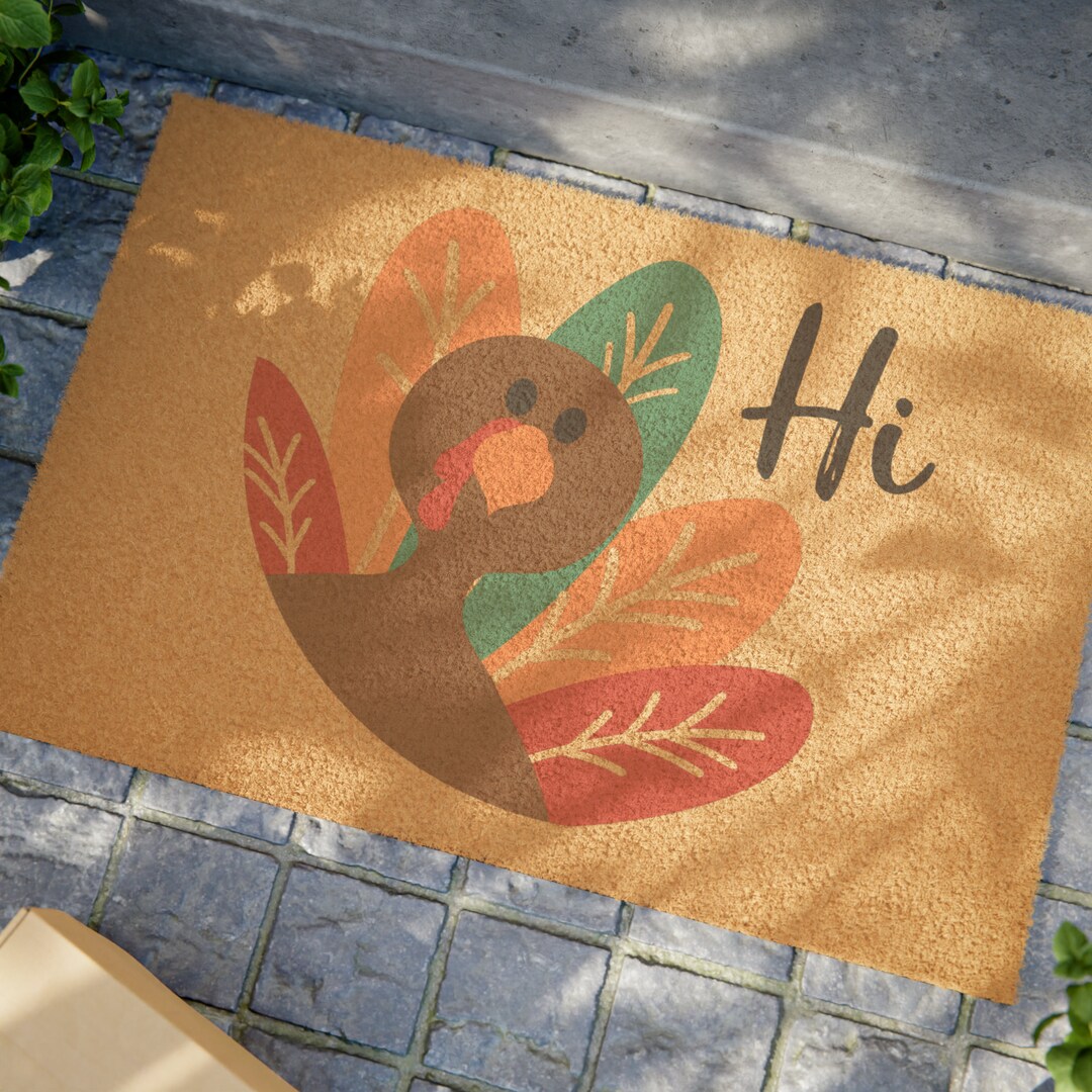 Thanksgiving Turkey Welcome Door Mat, Thankful Doormat, Funny Doormat ...