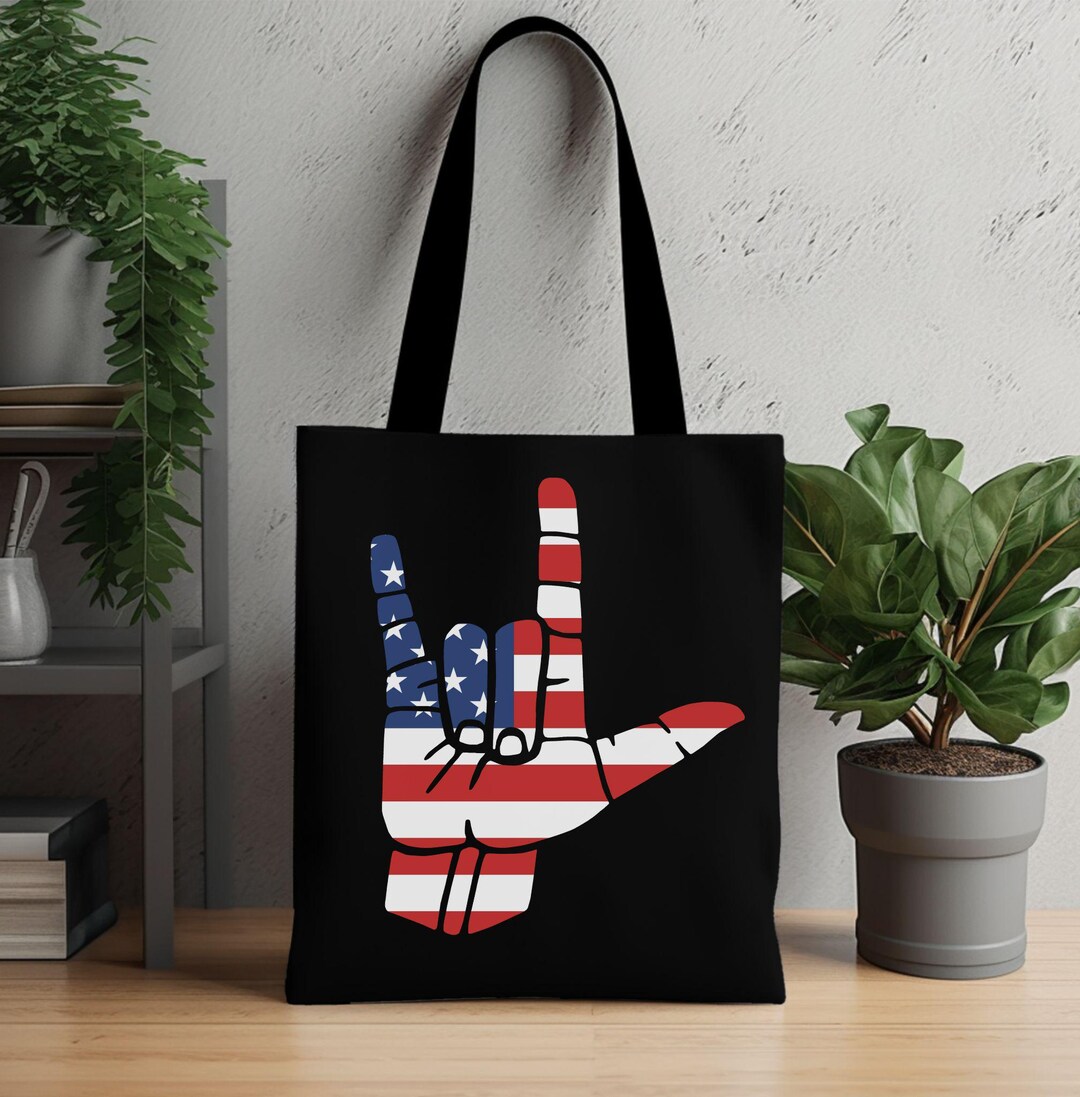 American Sign Language Tote Bag, Asl Teacher Bag, Asl Alphabet Gift ...