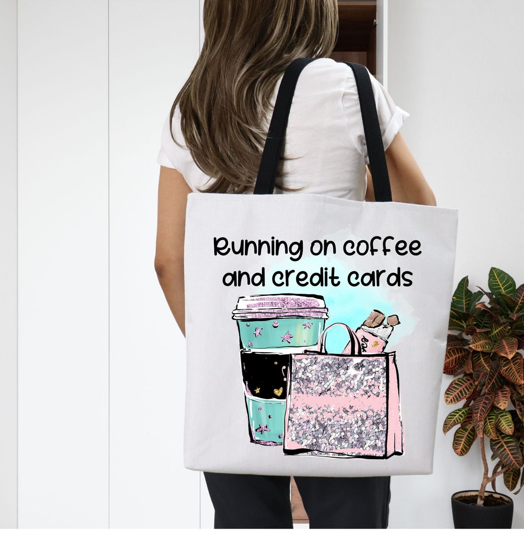Running on Coffee Tote Bag, Tote Bag for Women, Mom Tote Bag, Teacher ...