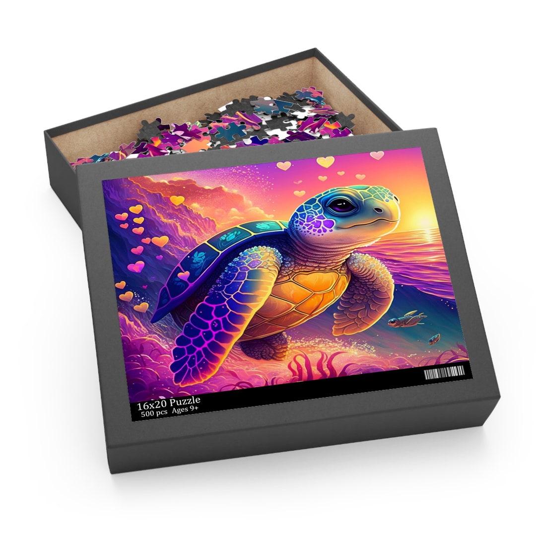 Sea Turtle Puzzle, Family Puzzles, Family Puzzles, Turtle Lover Gift - Etsy