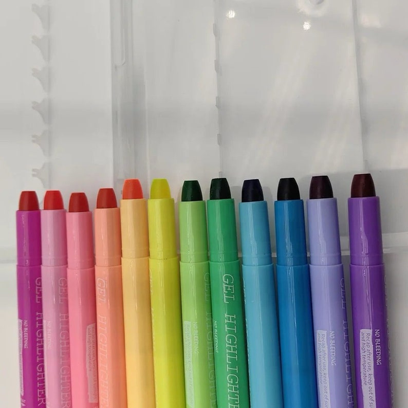 Bible Highlighters / 12 Pack Assorted Colors/ Gel Highlighters Pens Set ...