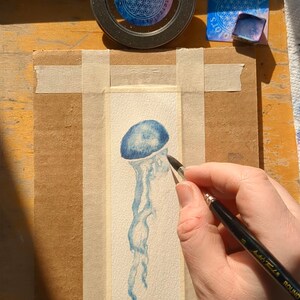 Jellyfish Bookmark, Original Watercolor Bookmark, Book Accessories for ...