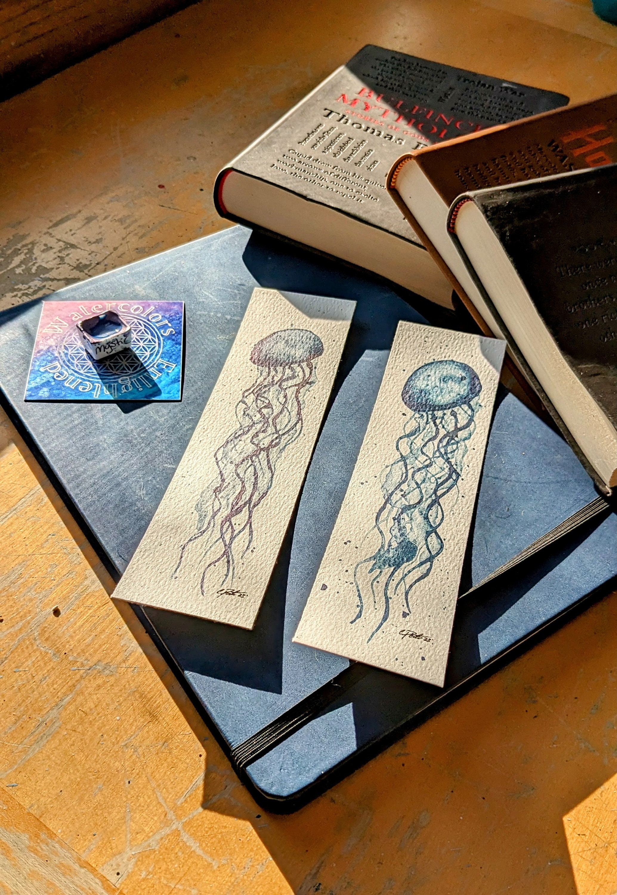 Jellyfish Bookmark, Original Watercolor Bookmark, Book Accessories for ...