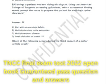 Tncc Final Exam 2023 - Etsy