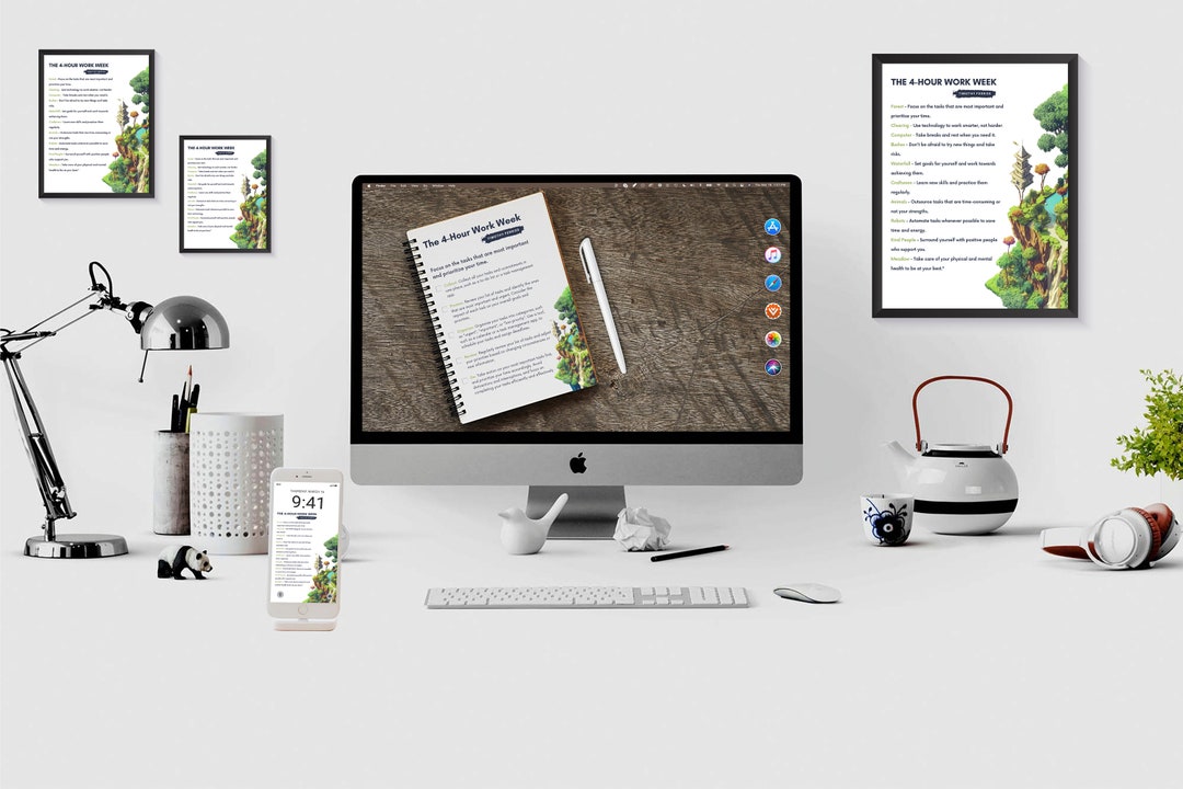 4 Hour Work Week Poster, Digital Download Money Quote, Entrepreneurial ...