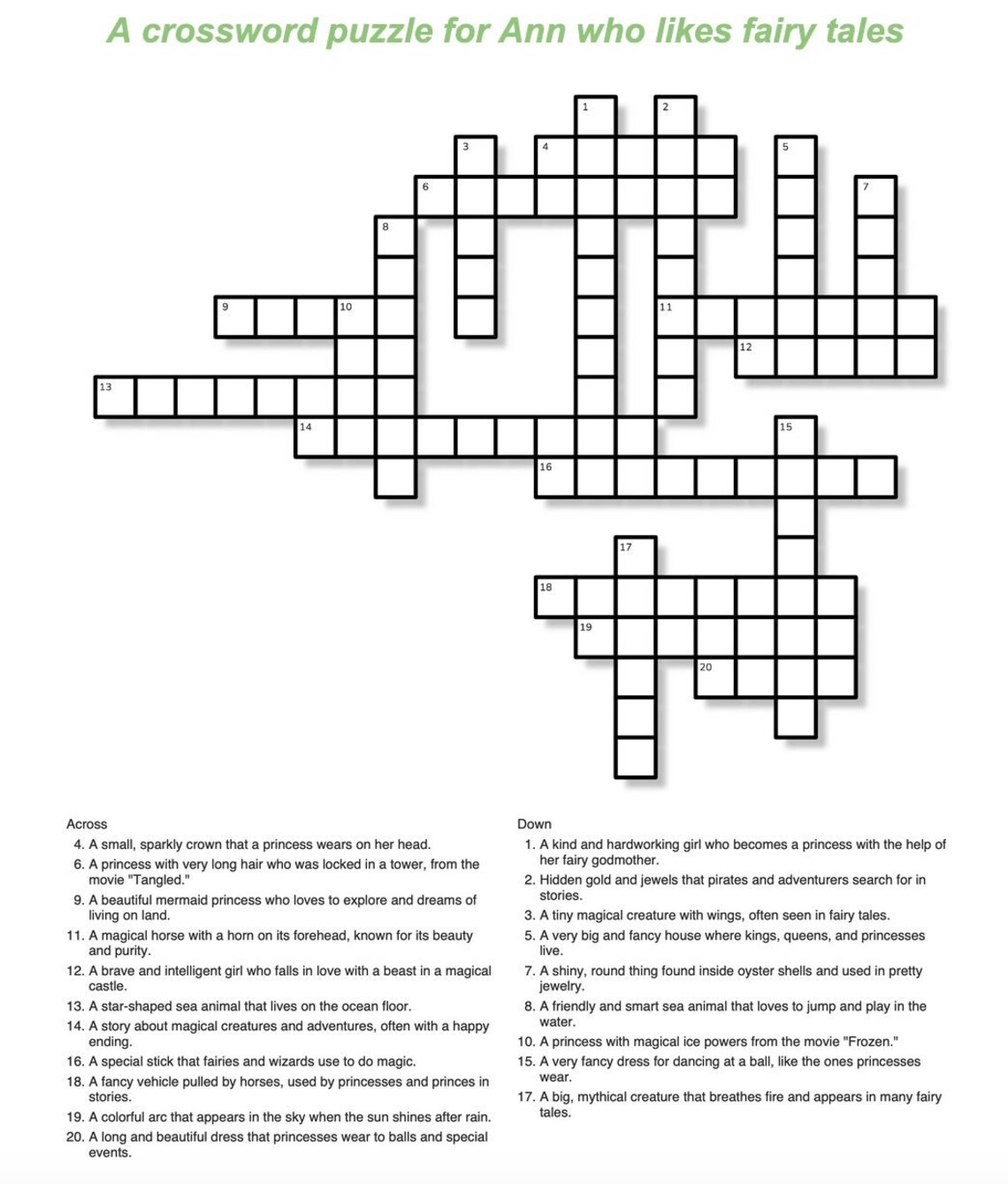 Personalized Crossword Puzzle (custom Holiday Gift or Personalized ...