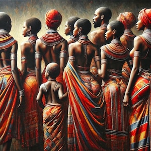 Vibrant African Heritage Art Print - Tribal Unity, Cultural Expression ...