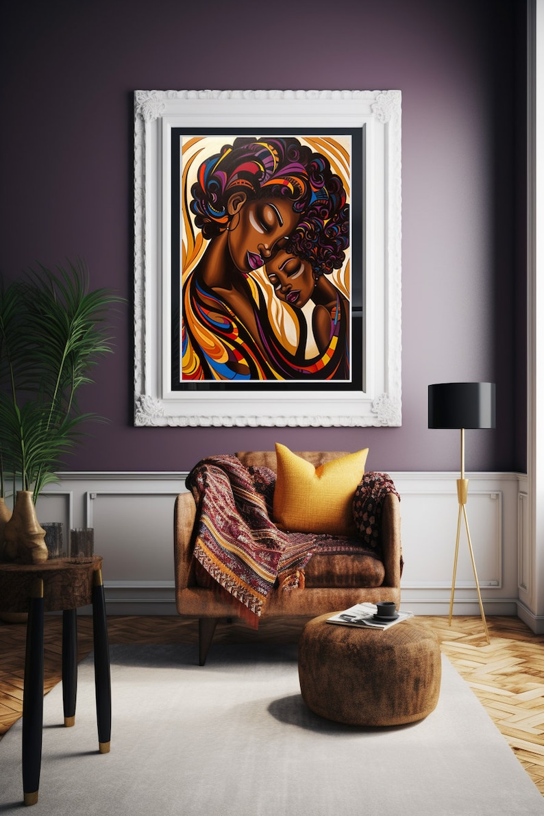 Unique Abstract Artwork of Mother & Child Embrace, Abstract Artwork of ...