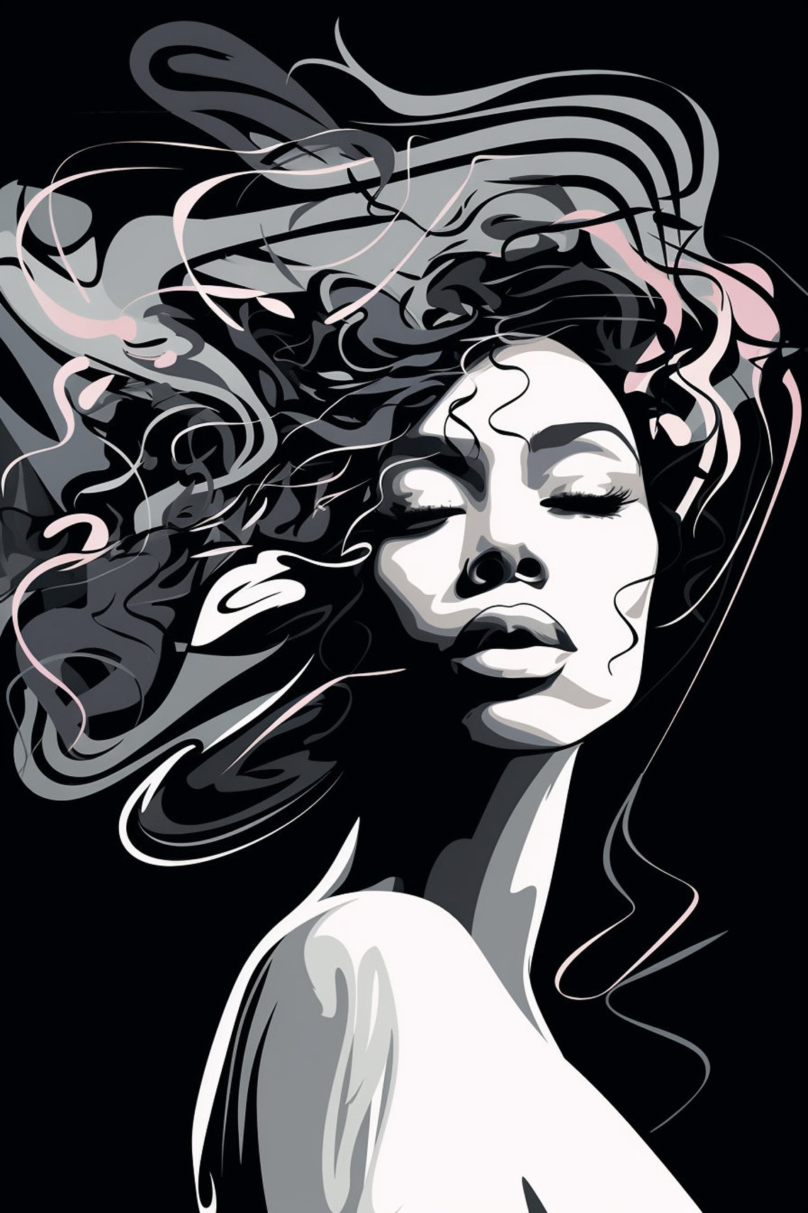 Black Women With Locs| DIGITAL DOWNLOAD| Instant Download| Afro Wall ...
