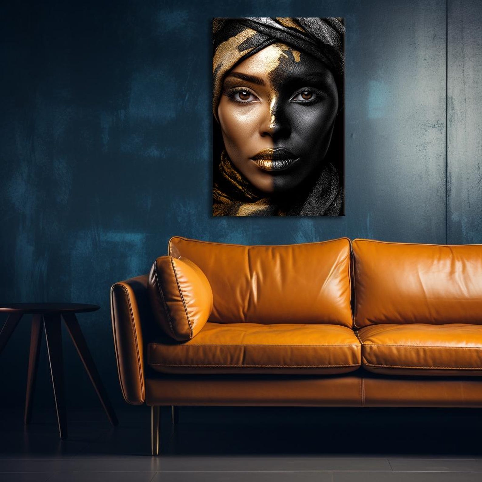 Black Gold Portrait Wall Art – Afrocentric Digital Download, Modern ...
