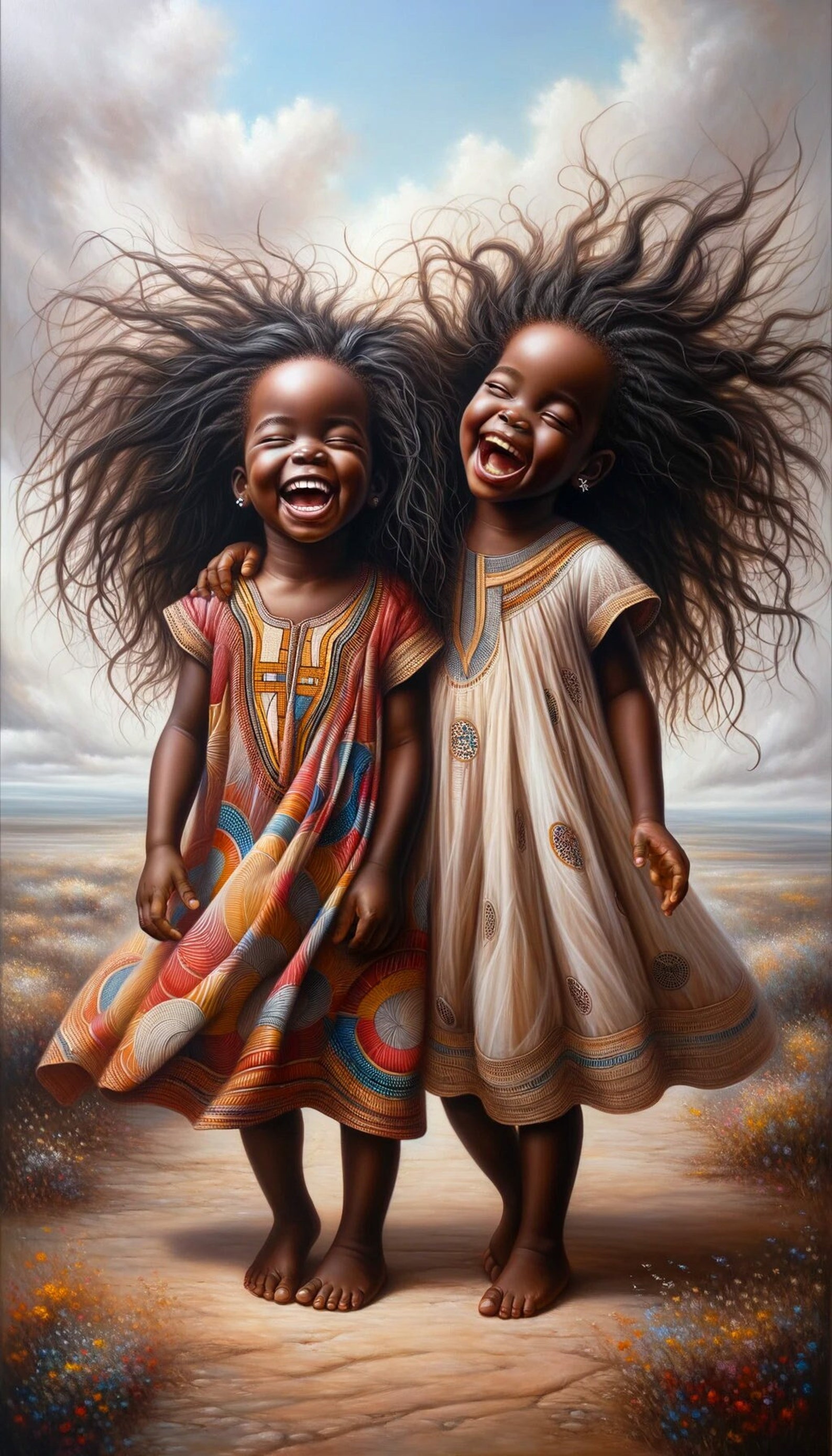 Joyful Celebration of Children High-quality Digital Art Download - Two ...