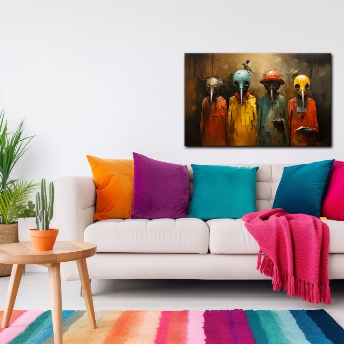 Colorful Plague Doctor Mbole Art Digital Painting 36x23in 300 DPI ...