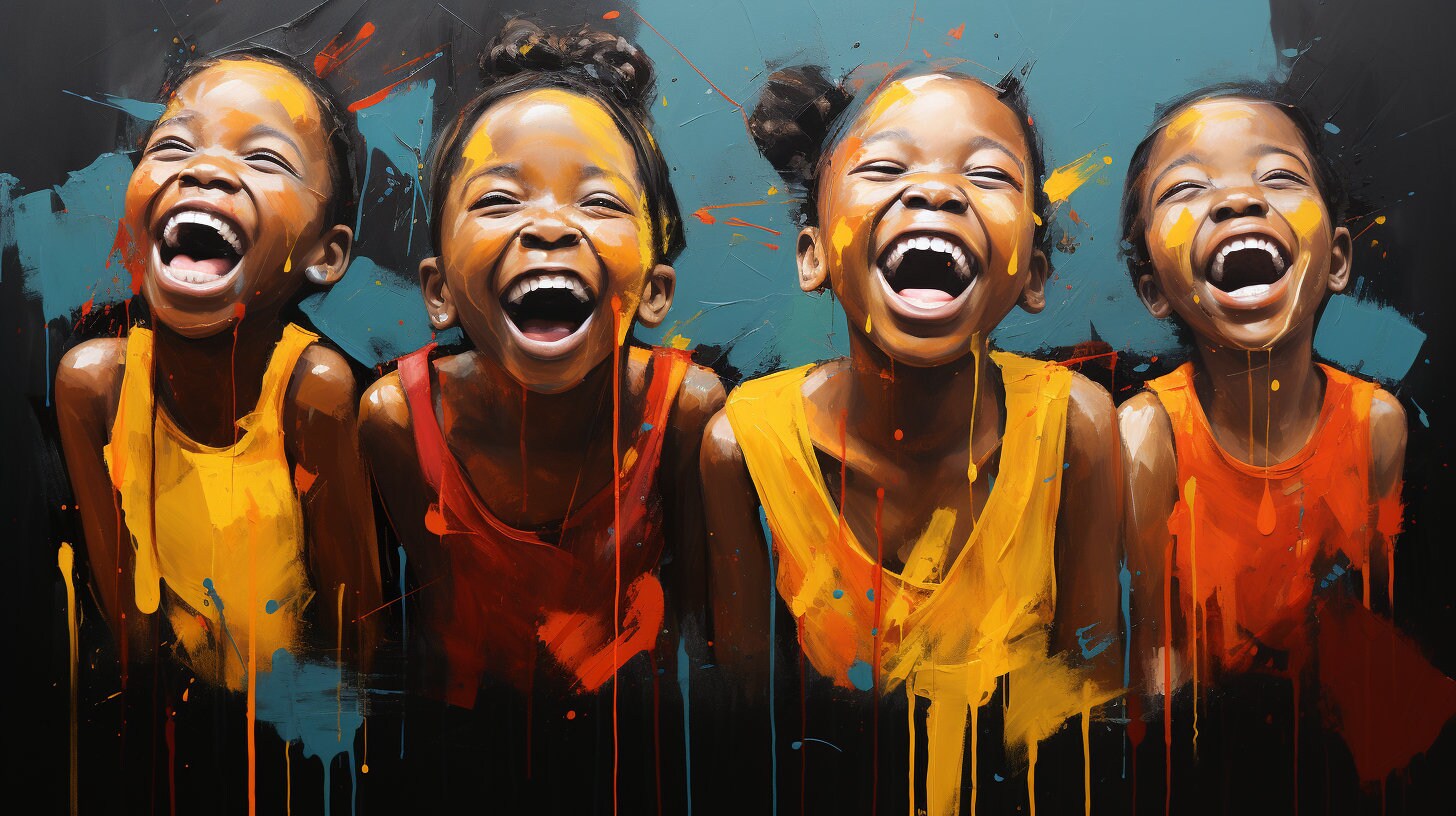 Joyful Moments, African Black Art, Digital Art African Black Art ...