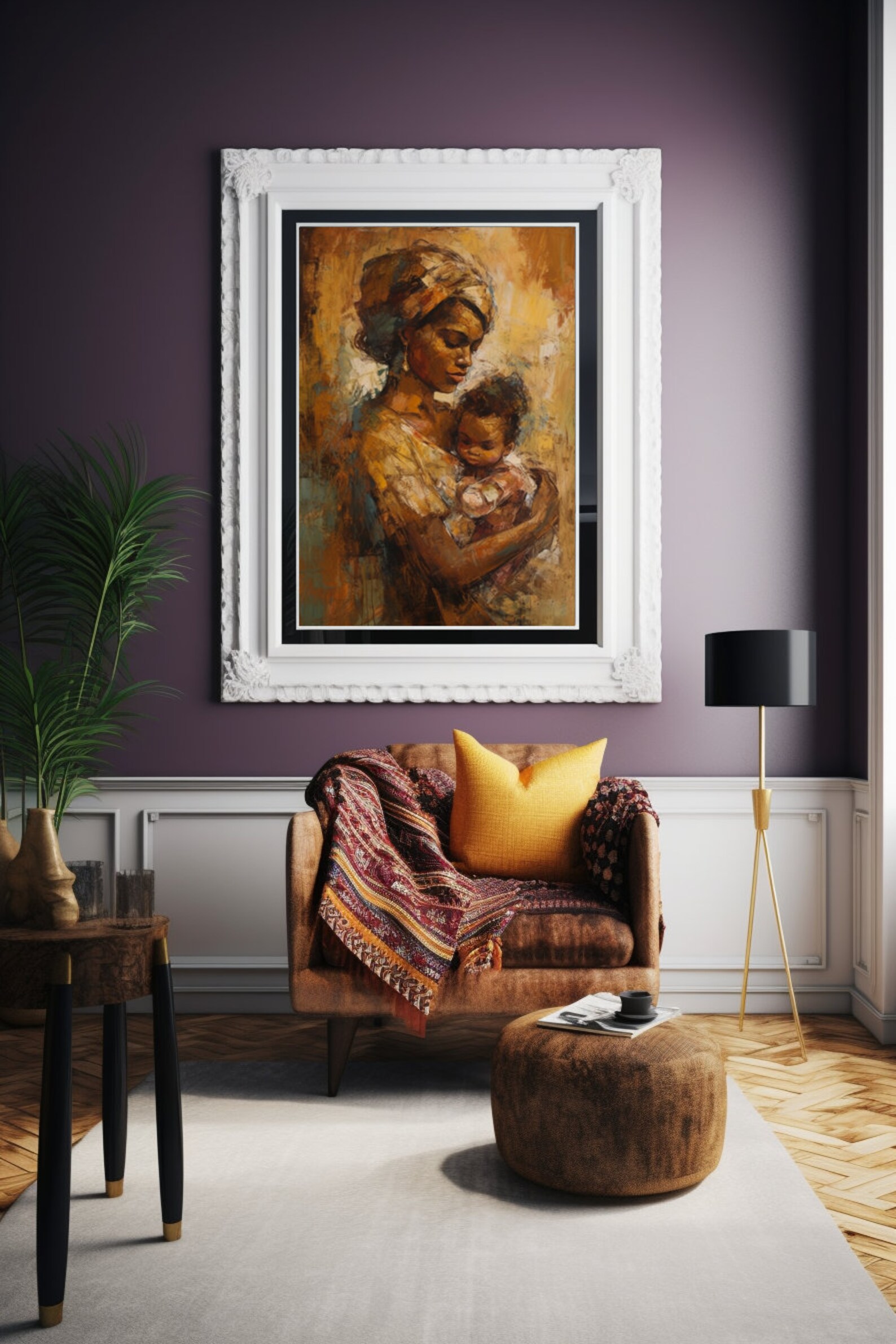 Abstract Artwork of Black Mother and Child's Unbreakable Bond, Unique ...