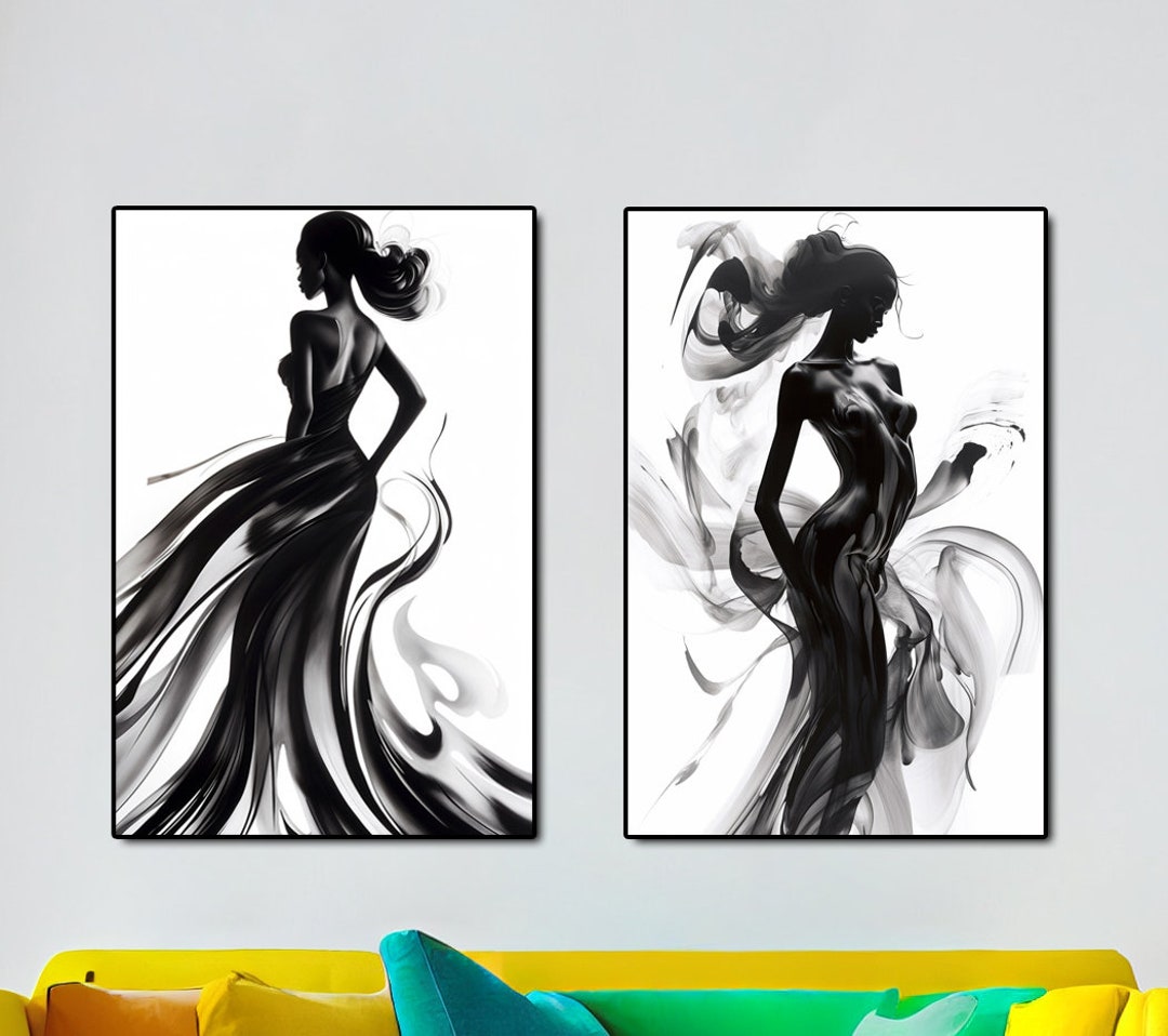 Sensual Black Woman Silhouette: Captivating Body Contour Art for an ...