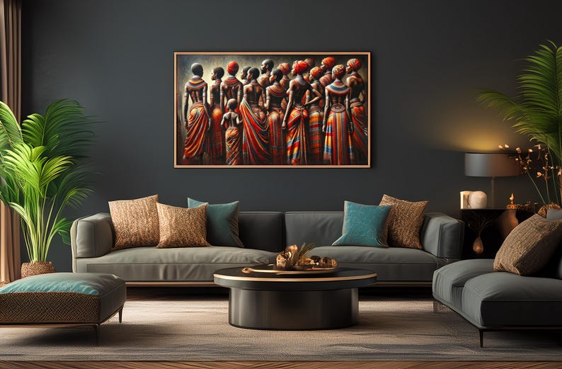 Vibrant African Heritage Art Print Tribal Unity, Cultural Expression ...