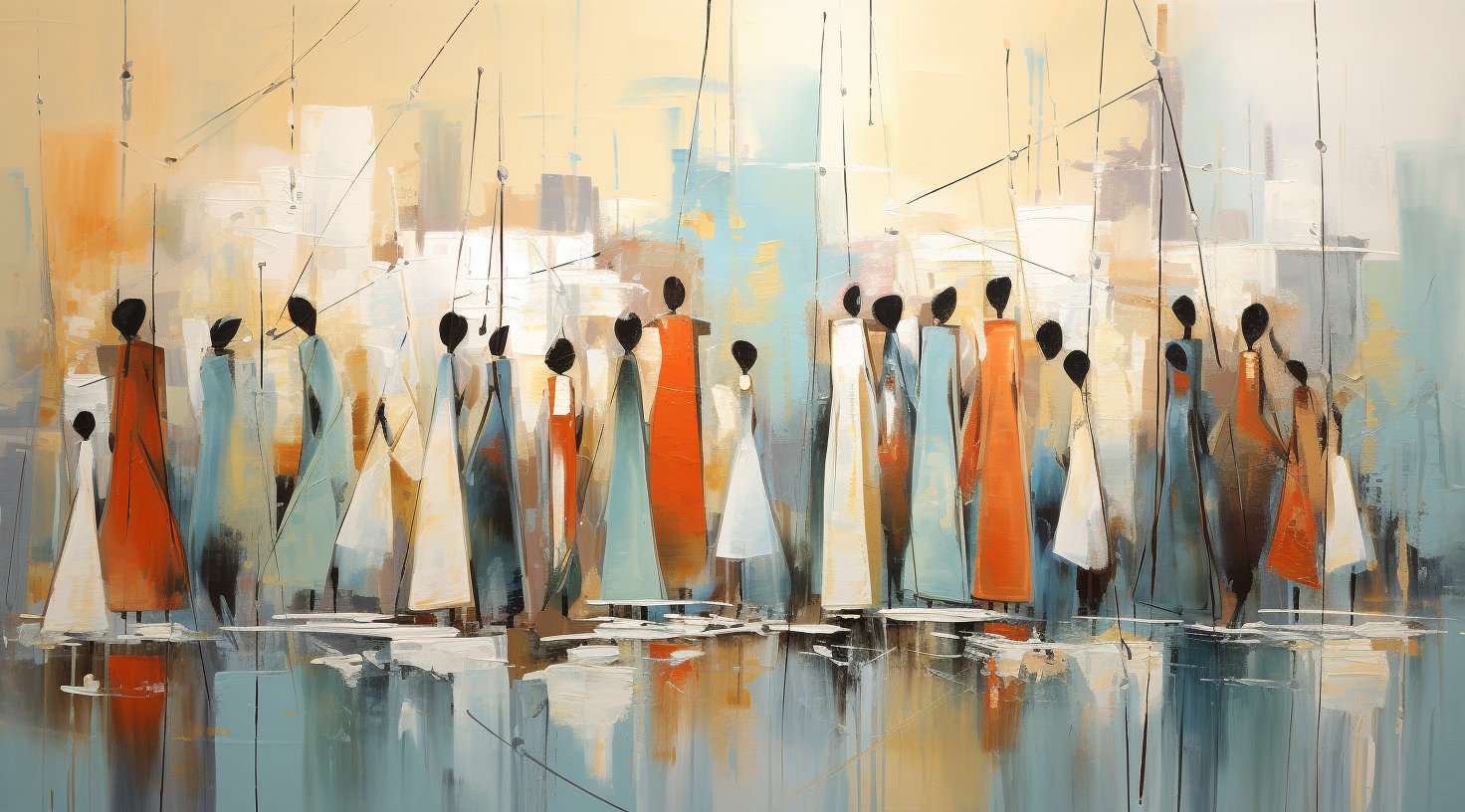 African Abstract Paintings Of People