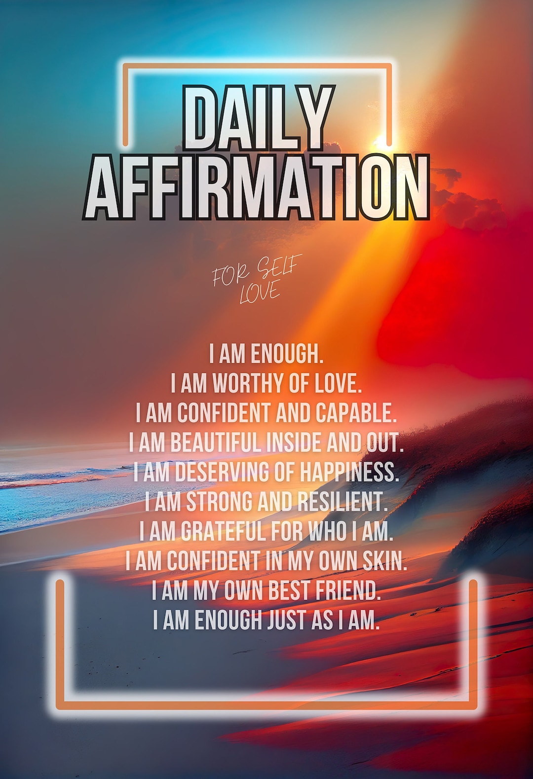 Set of 3 Affirmation Poster, Sunrise, Spiritual Wall Art, Inspirational ...