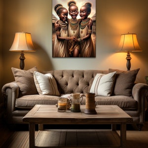 Digital Download: Oil Artwork of Radiant African Girls Celebrating ...