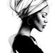 Graceful Profile B&W Art, Black Woman Headwrap Print, Modern Minimalist ...