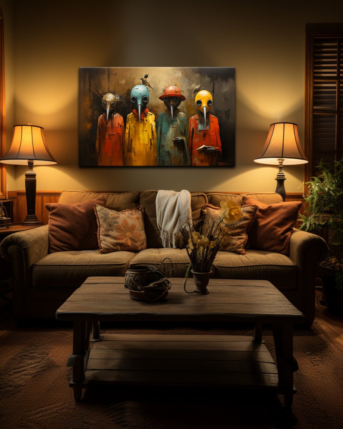 Colorful Plague Doctor Mbole Art Digital Painting 36x23in 300 DPI ...