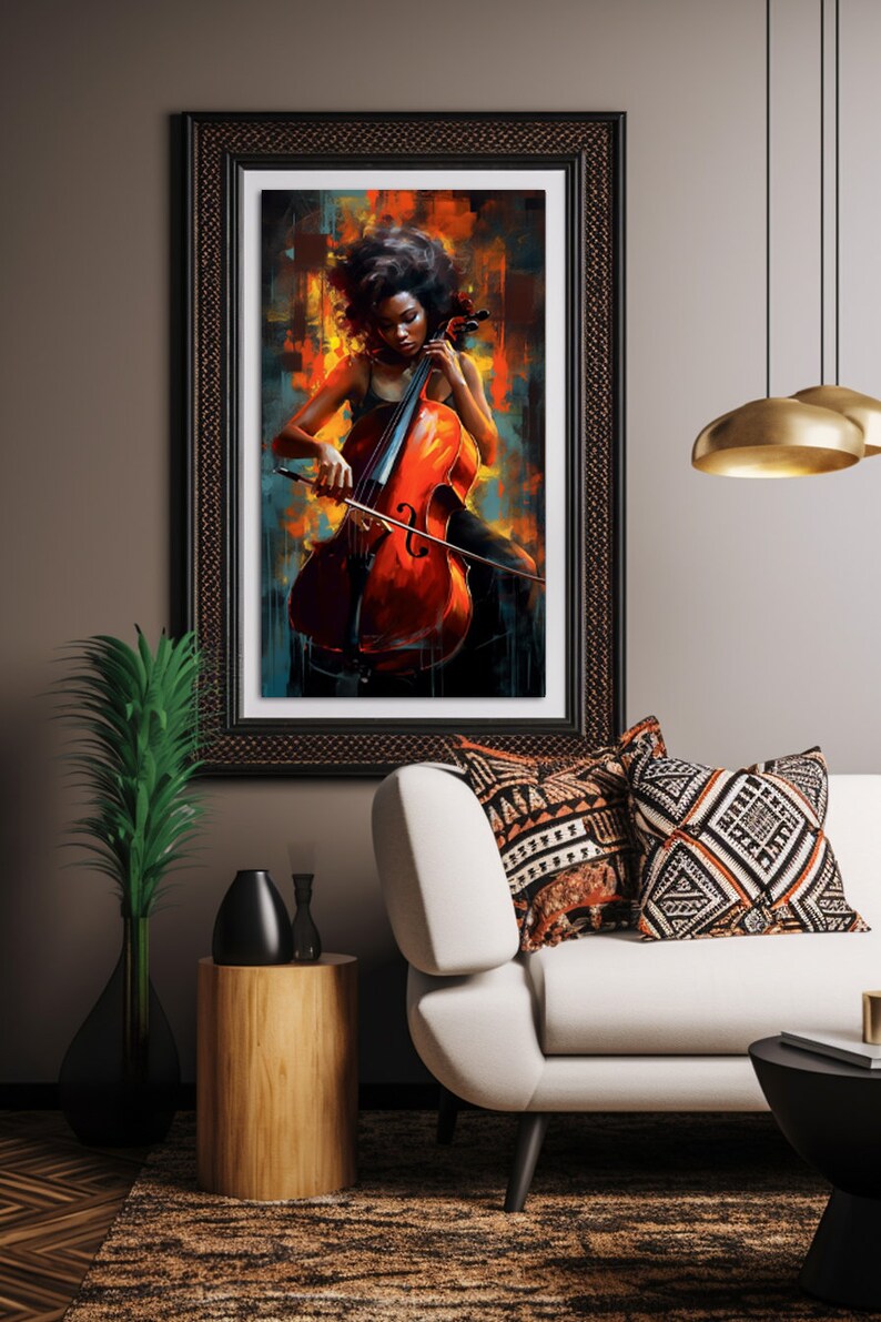 Sensual Curvy Woman With Cello Digital Download Art Ink - Etsy