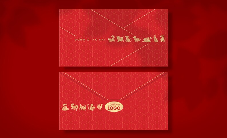 Lunar New Year Red Packet Design Golden Zodiac CNY Angpao - Etsy
