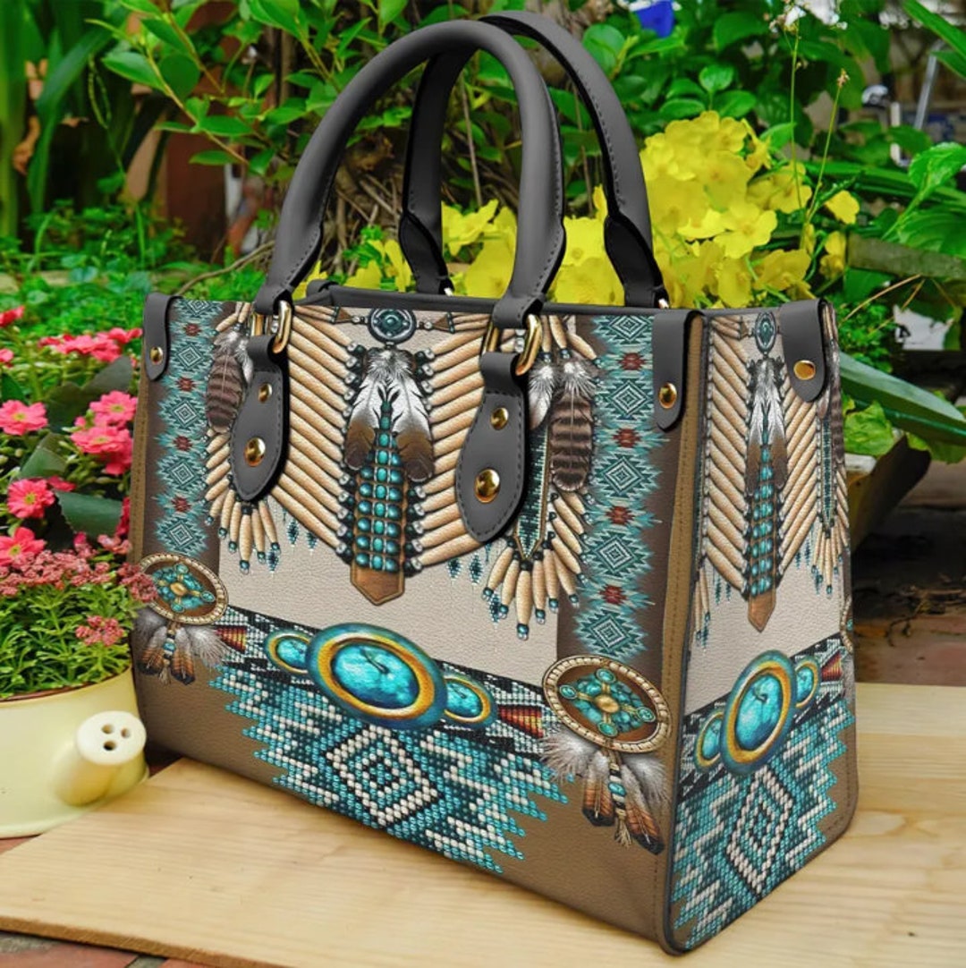 Turquoise Breastplate Native Leather Bag Native American - Etsy
