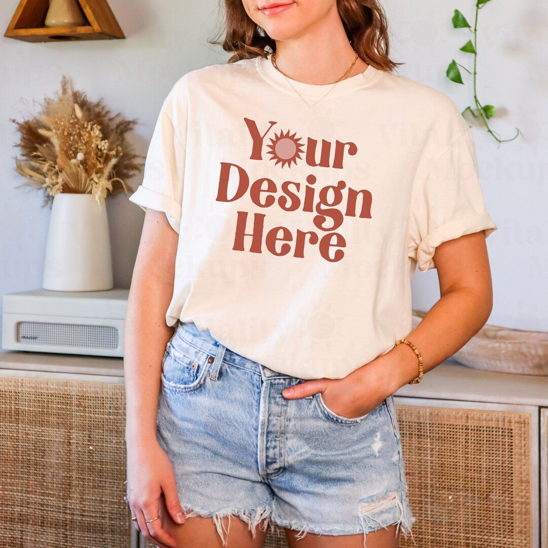 Comfort Colors Mockup Ivory Comfort Colors 1717 Mockup, Comfort Colors ...