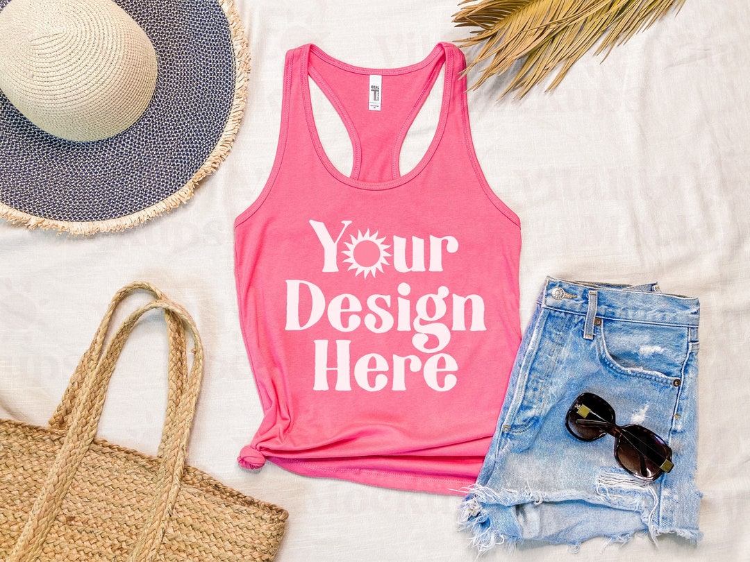 Next Level 1533 Mockup HOT PINK Tank Top Mockup Tank Top Flat - Etsy