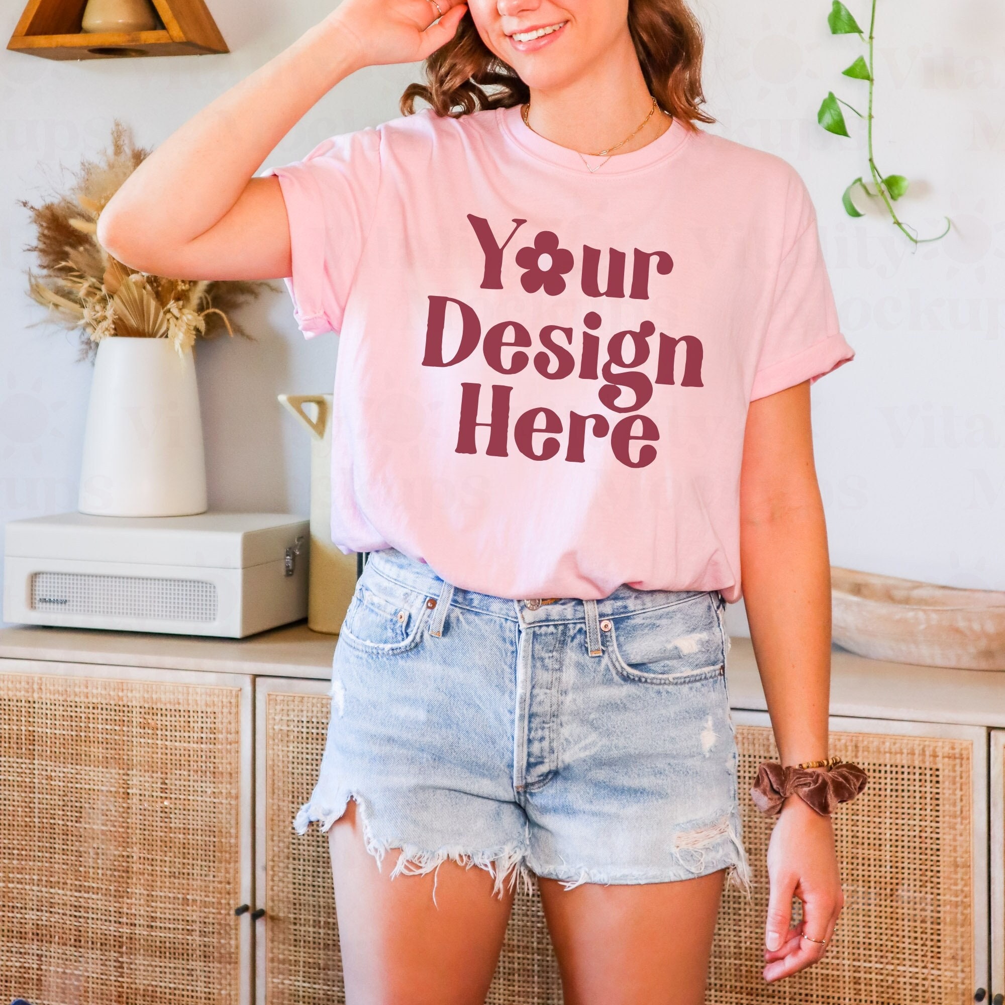 Blossom Comfort Colors Mockup, Comfort Colors 1717 Mockup Blossom, Pink ...