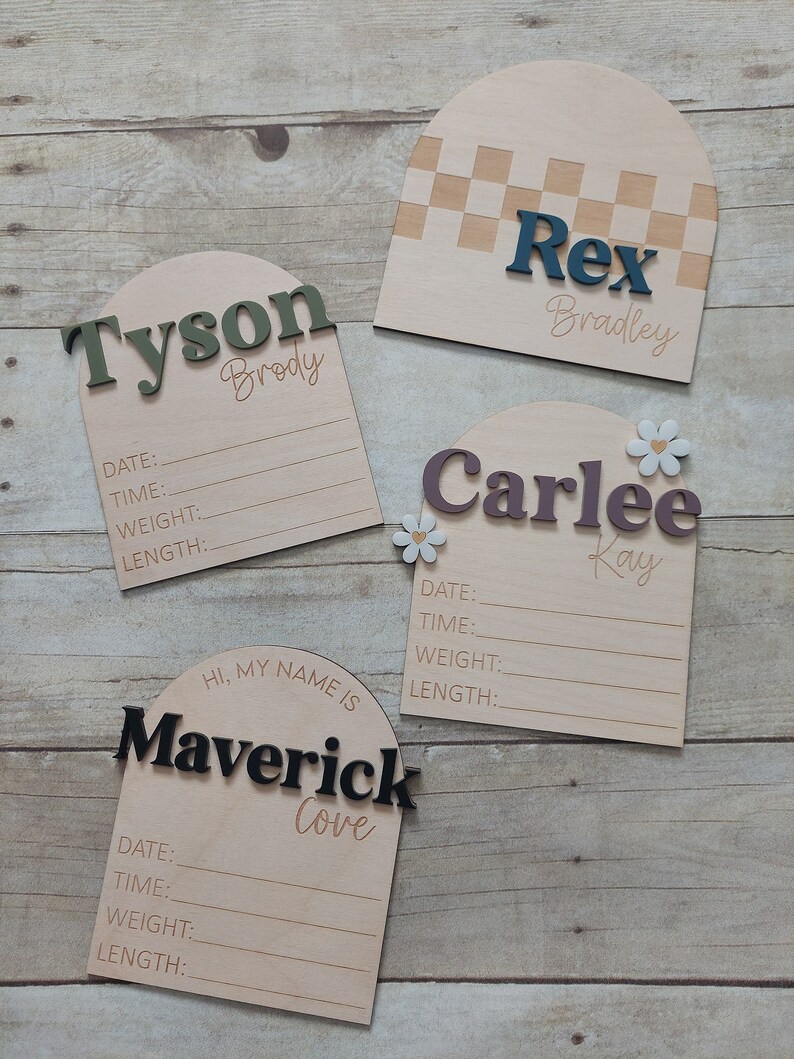 Baby Name Stats Sign, Baby Announcement Sign, Hospital Baby Sign, Name ...